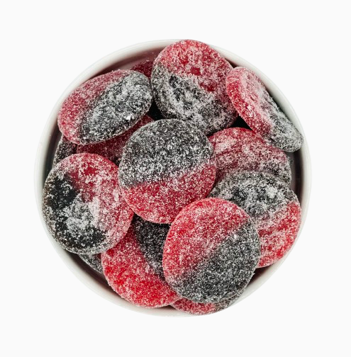 Raspberry Black Licorice Coins – Sukker Baby